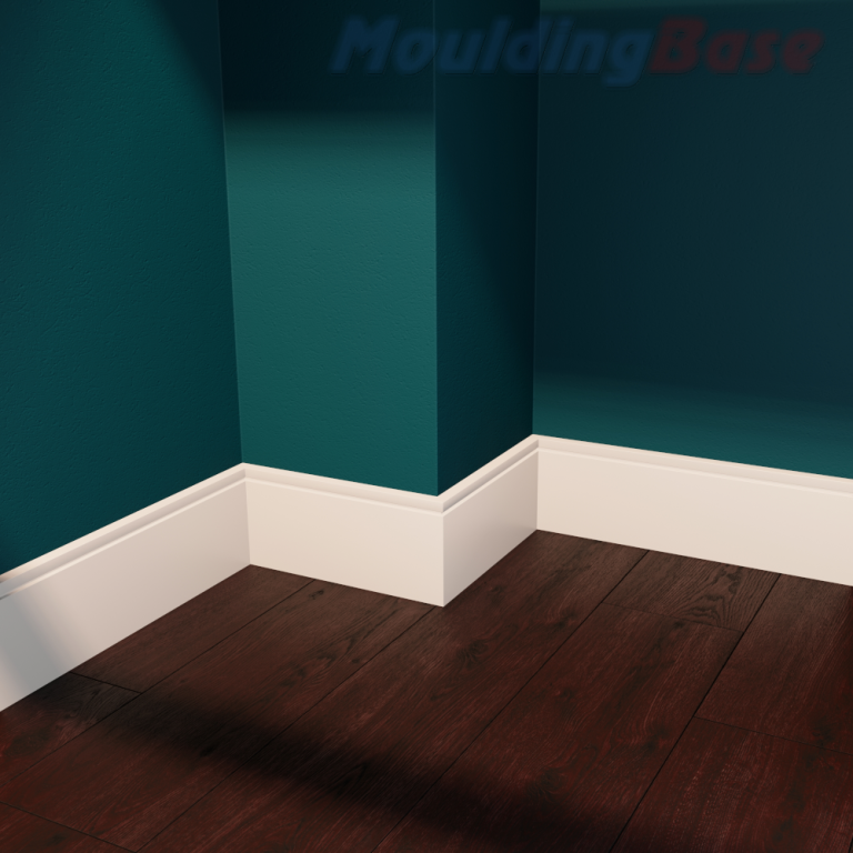 S4S Notched Modern MDF Baseboard 9/16 x 5-1/2" - MouldingBase